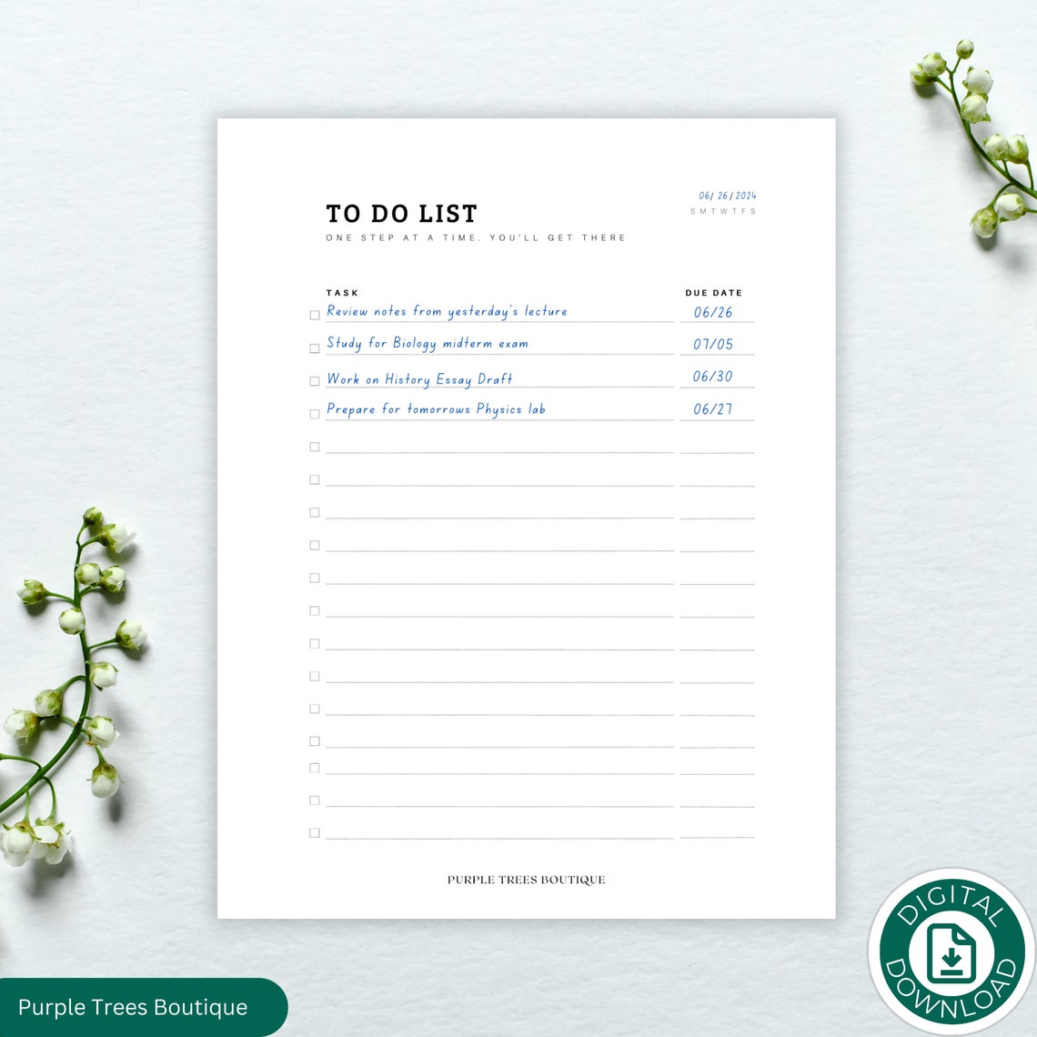 Minimalist to Do List Planner, Printable Planner Bundle, Editable Task ...