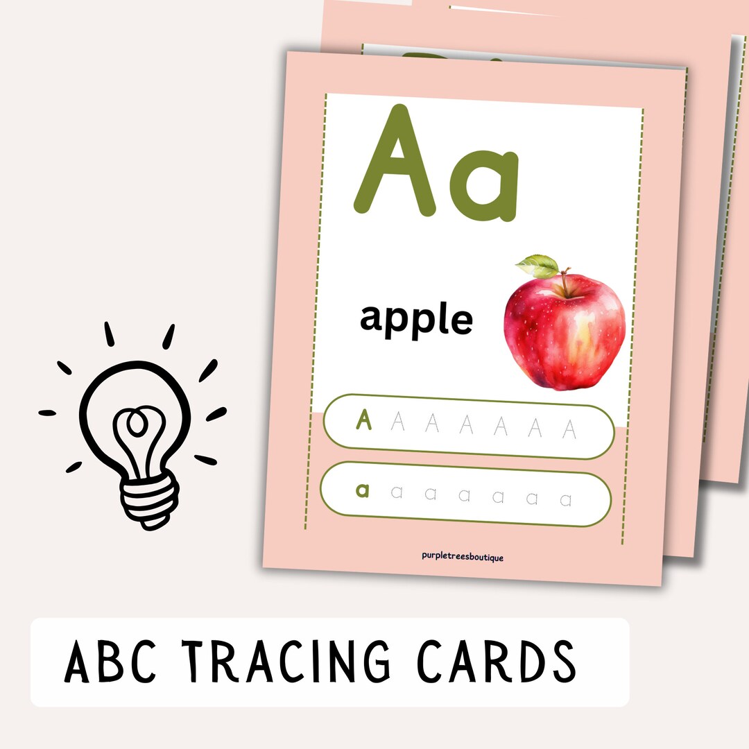Abc Tracing Cards, Abc Handwriting Worksheets, Letter Tracing, Practice ...
