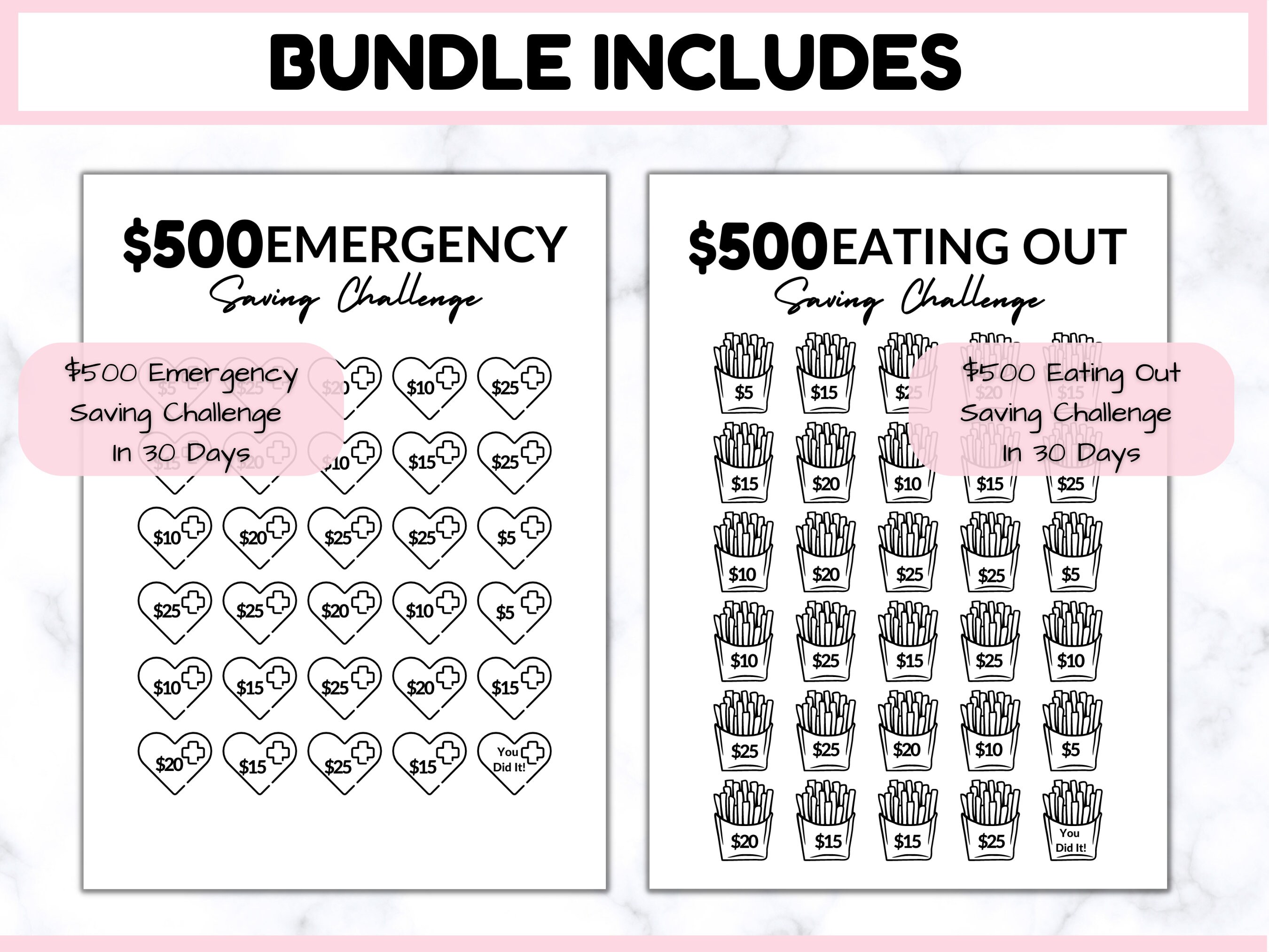 Premium 15k Savings Challenge Printable, Money Saving Challenge BUNDLE ...