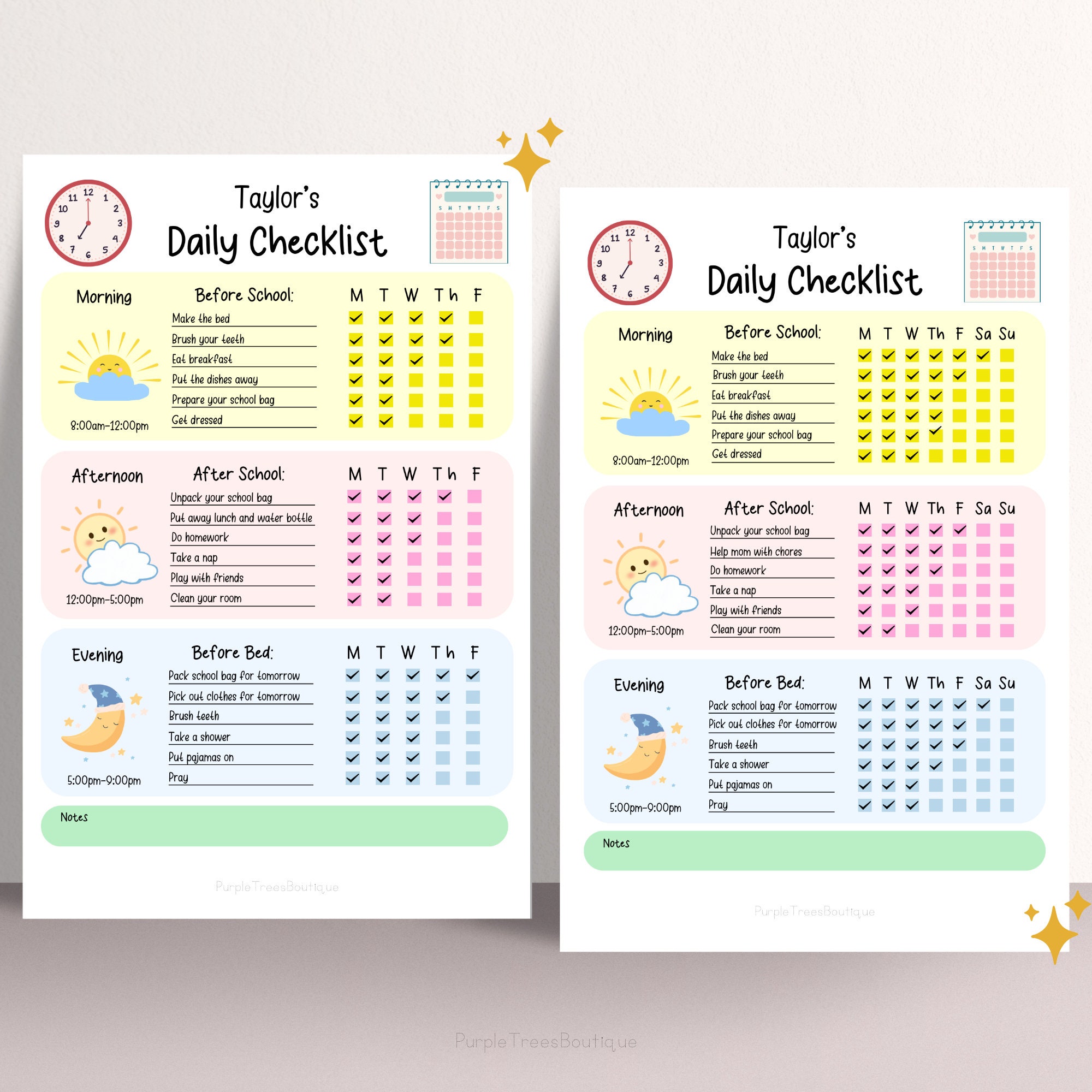 Editable Daily Checklist, Toddler Schedule, Printable Routine Chart ...