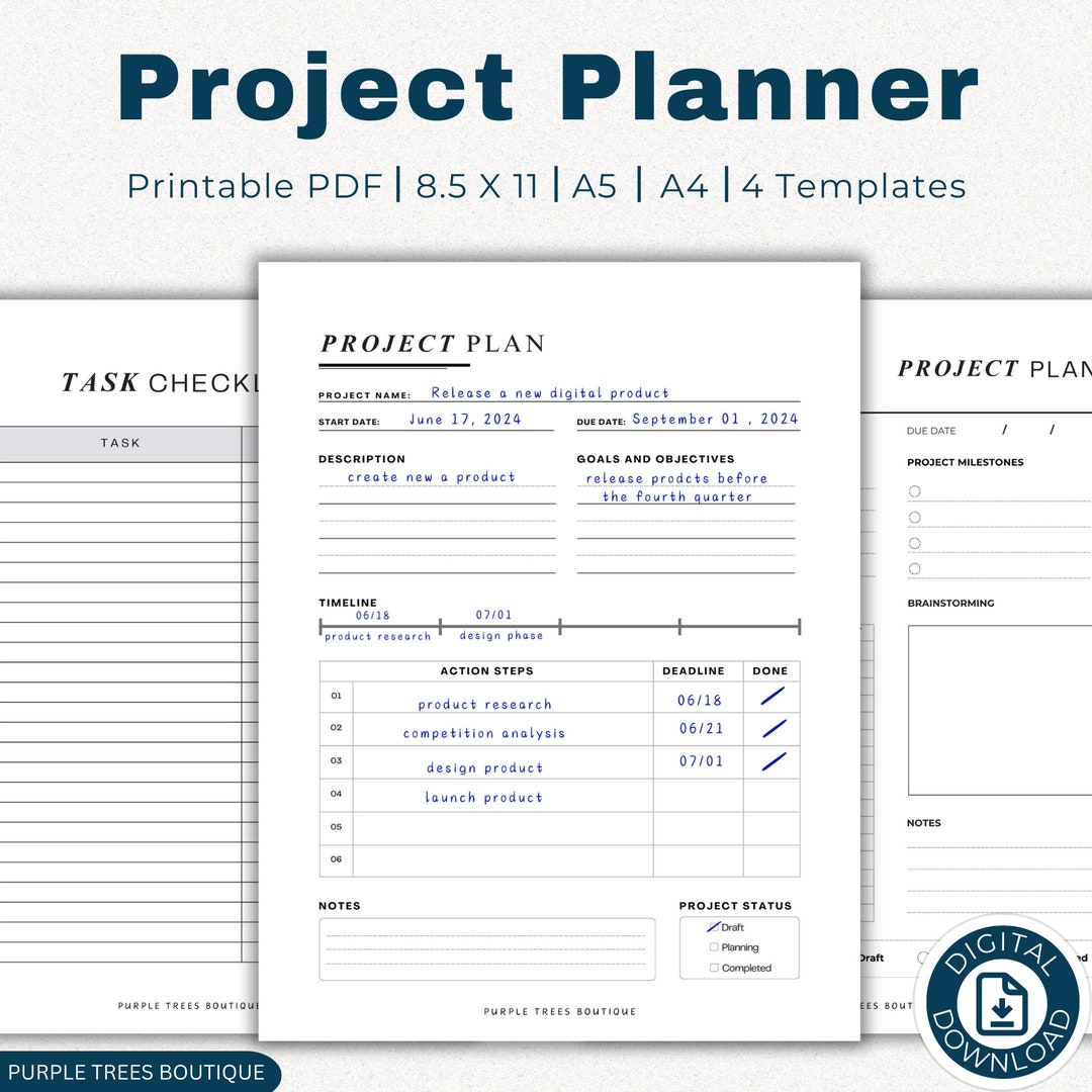 Project to Do Tracker Template, Task Management Tracker, Editable ...