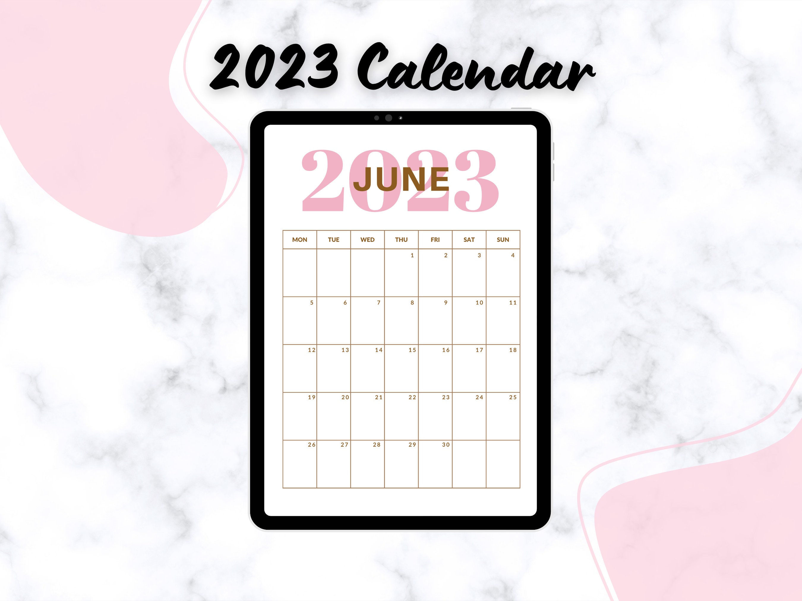 Printable Calendar 2023 2024 Light Pink Calendar Bundle - Etsy Canada