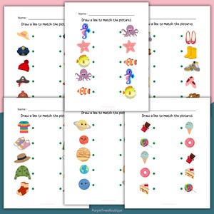 Matching Worksheets, Preschool Match Game, Prek Worksheets, Printable ...