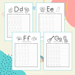Alphabet Writing Practice, Trace Write and Color Sheets, Printable ...