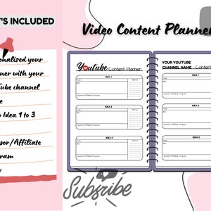 Premium Youtube Planner, Video Content Planner, Social Media Planner ...