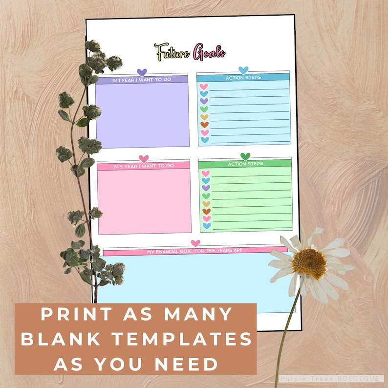 Printable Budget Financial Goal Planner, Income and Expense for Weekly ...