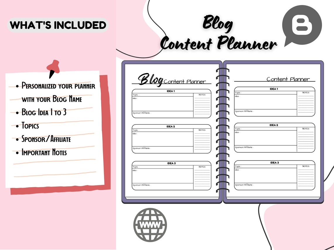 Premium Blog Planner 2023 Printable Blog Post Planner - Etsy
