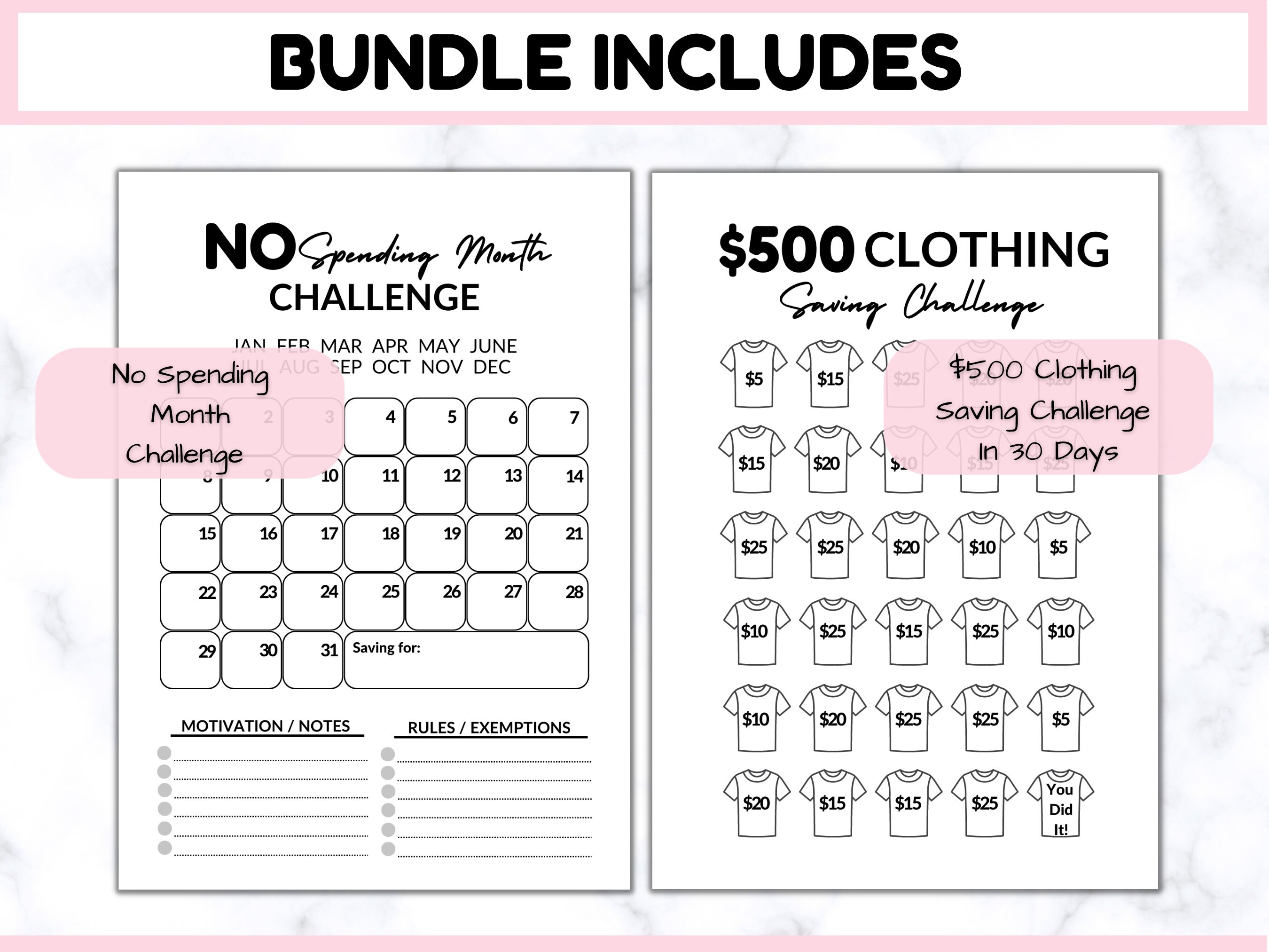 Premium 15k Savings Challenge Printable, Money Saving Challenge BUNDLE ...