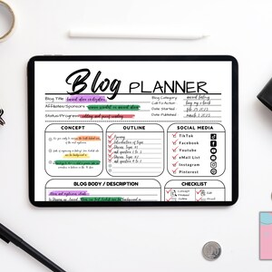 Premium Blog Planner 2023, Printable Blog Post Planner Worksheet, Blog ...