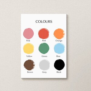 Colour Names Poster Rainbow Colour Printable Educational Poster ...