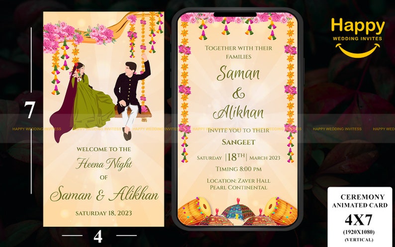 Mehndi Invitations as Dholki Invitations, Dholki Cards & Dholki Invite ...