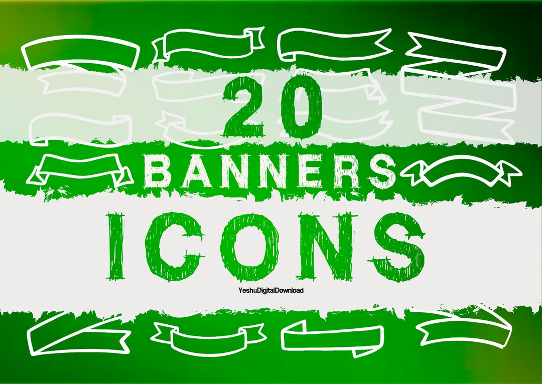 Ribbon / Banner / Signage / Label Bundle Icons / Doodle - Etsy