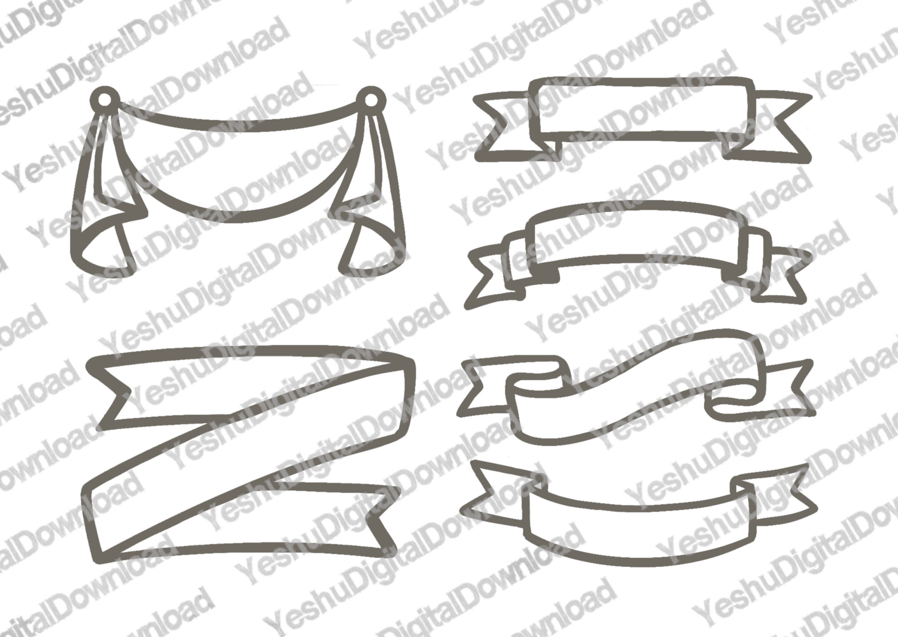 Ribbon / Banner / Signage / Label Bundle Icons / Doodle - Etsy