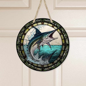 Faux Stained Glass Marlin PNG Design, Marlin PNG, Digital Download ...