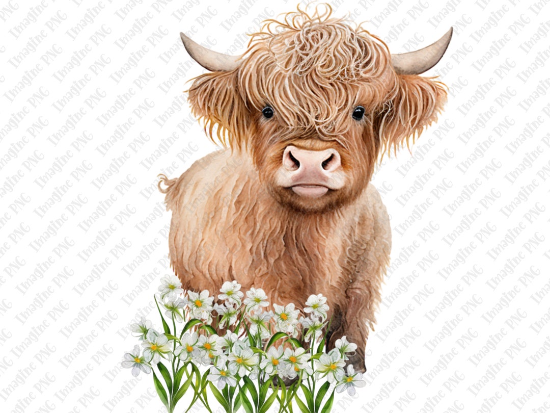 Highland Cow Sublimation Design, Kids PNG, Wall Art Sublimation Digital ...