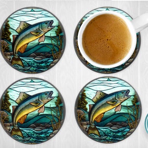 Stained Glass Walleye Sublimation Design, Fish PNG, Digital Download ...