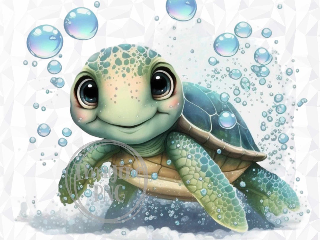 Watercolor Turtle Sublimation Design, Kids PNG, Wall Art Sublimation ...