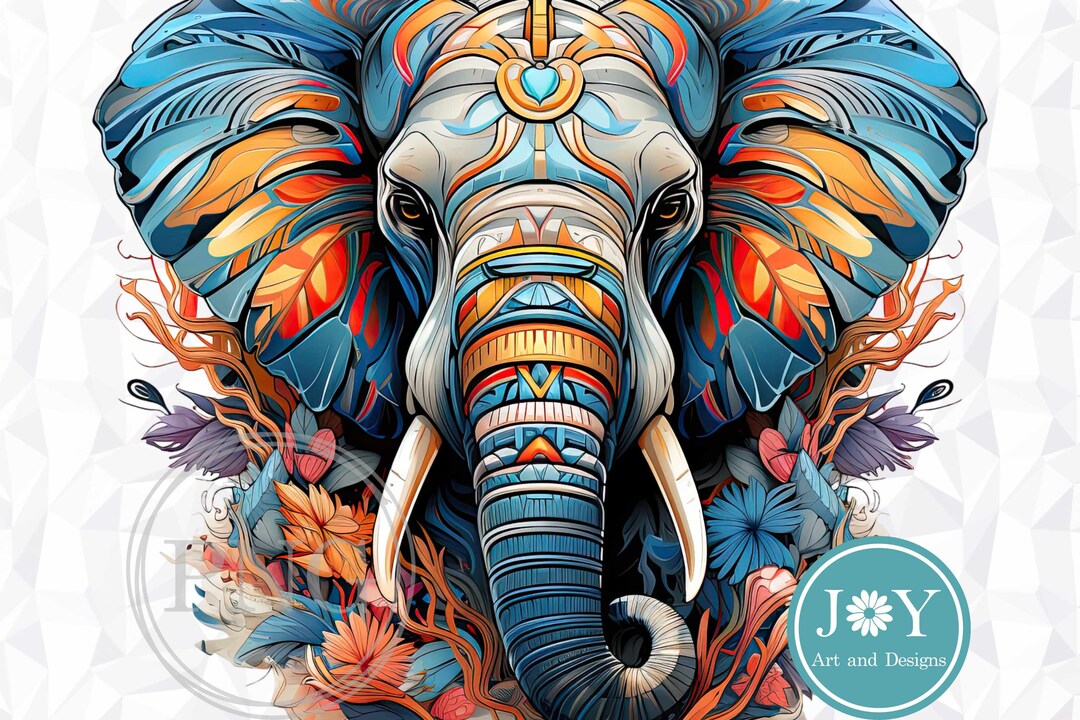 Elephant Sublimation Design, Instant Digital Download Elephant Clipart ...