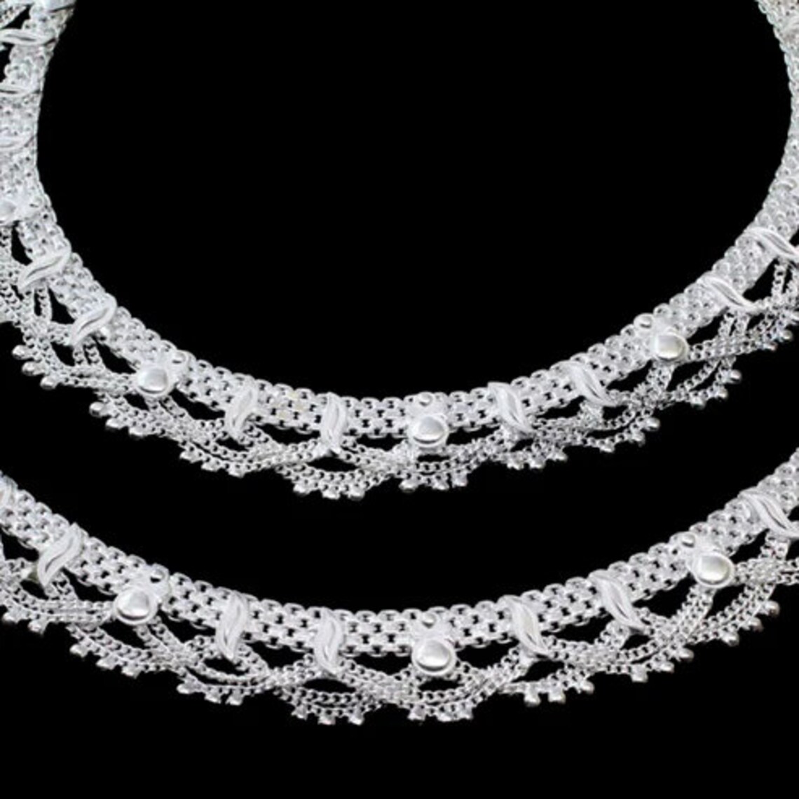 Beautiful Designer Sterling Silver Traditional Indian Ethnic Women Girl ...