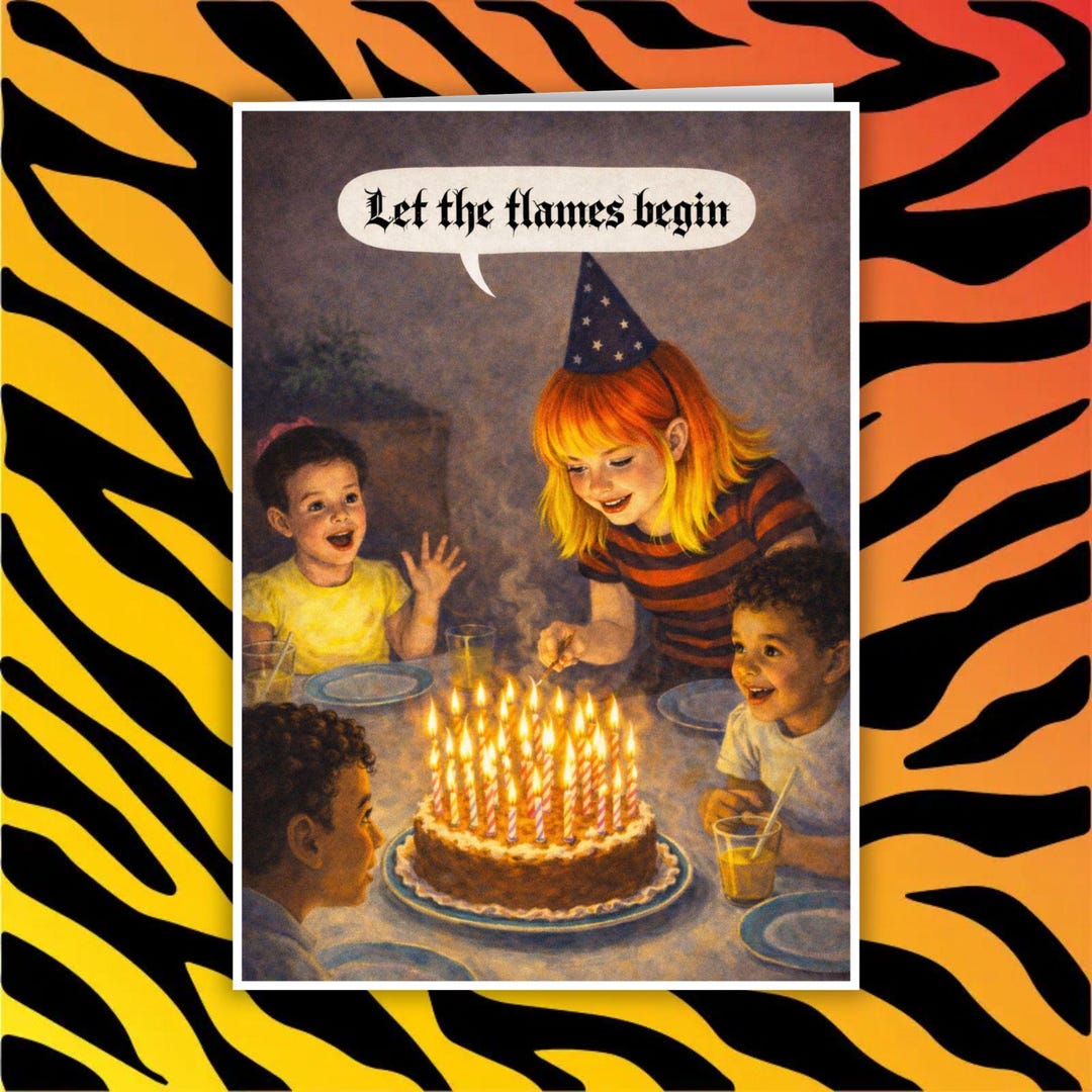 Funny Emo Birthday Card – Let the Flames Begin, Goth Alternative - Etsy UK
