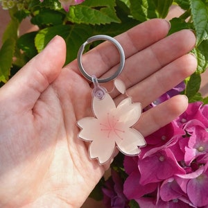Cherry Blossom Flower Keychain / Pink Sakura Charm, Kawaii Bag ...
