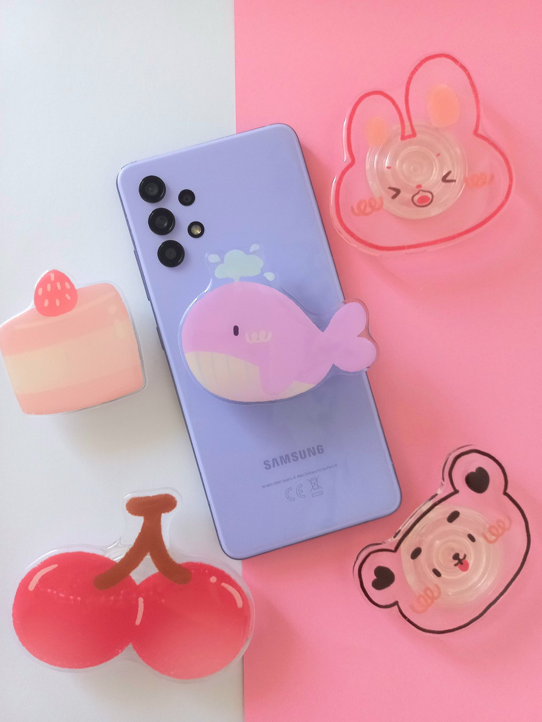 Cute Griptok / Funny Phone Grip / Bear Griptok, Rabbit Griptok, Whale ...