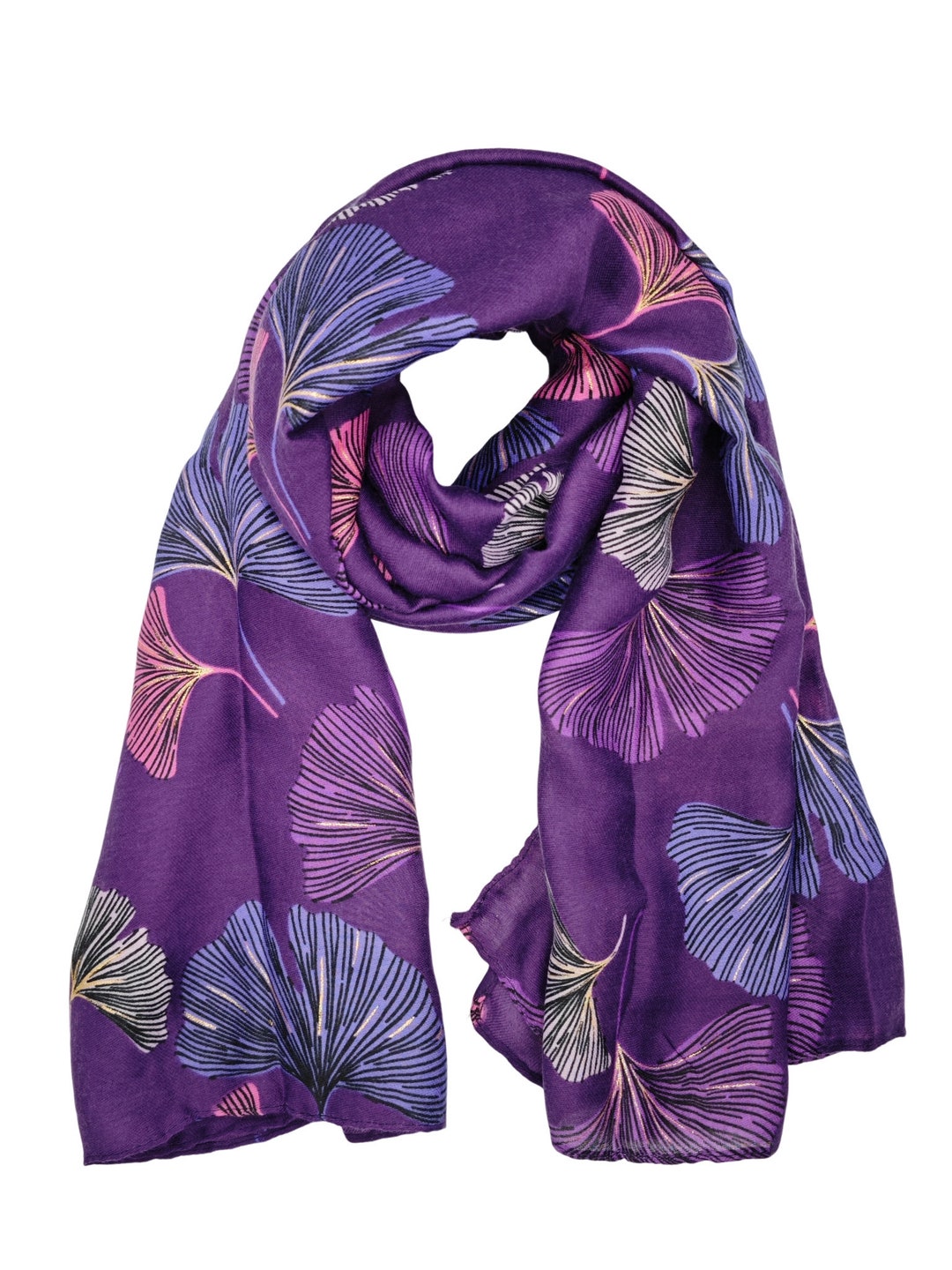 Golden Ginkgo Scarf for Women 80x180cm Winter Collection 6 Colors to ...