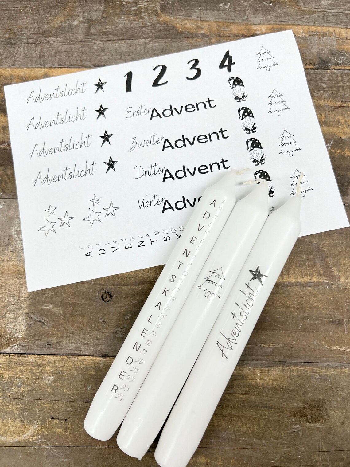 Candle Foil PDF Advent I Candle Tattoo I Water Slide Foil Advent I FILE ...