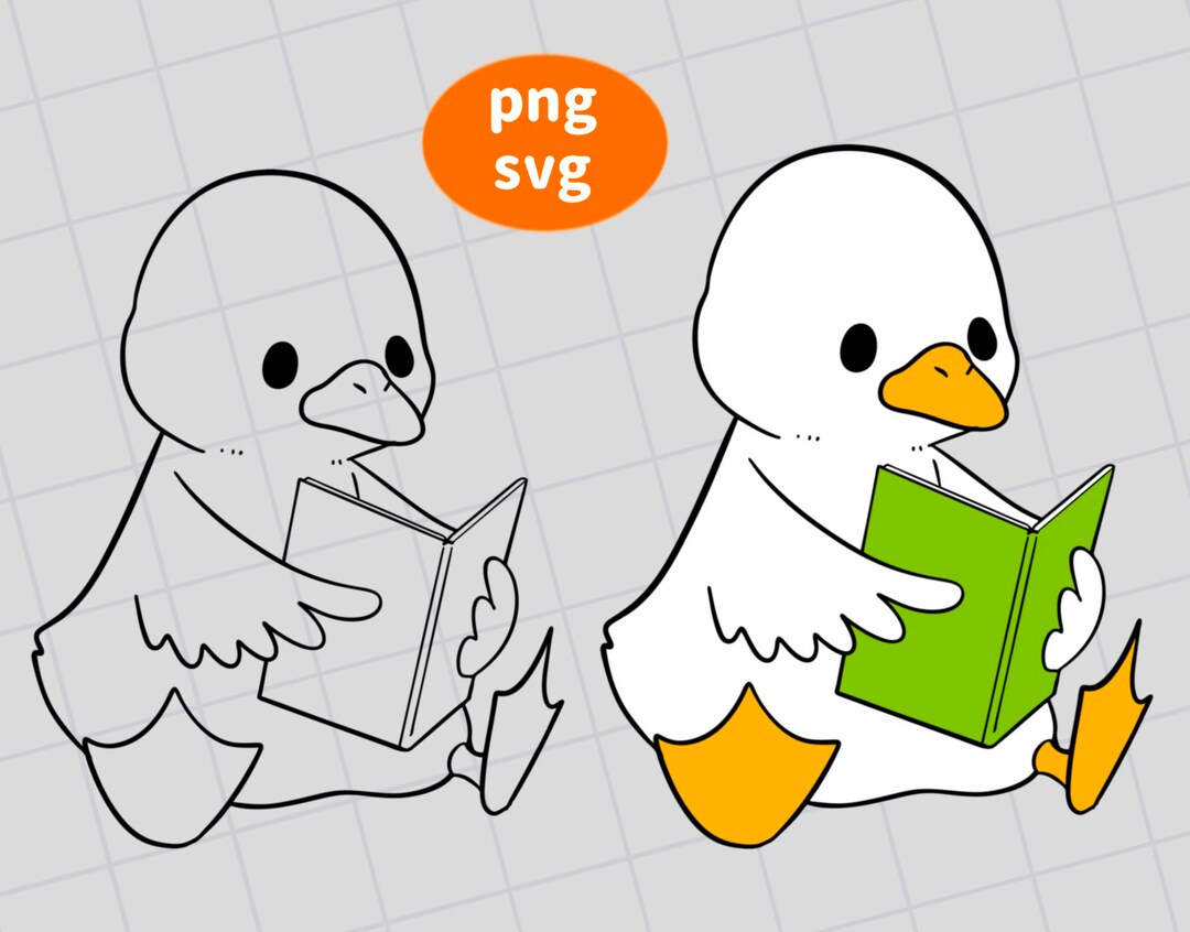 Reading Duckling,book Duck,book Lover,reading,duck Illustration,cute ...