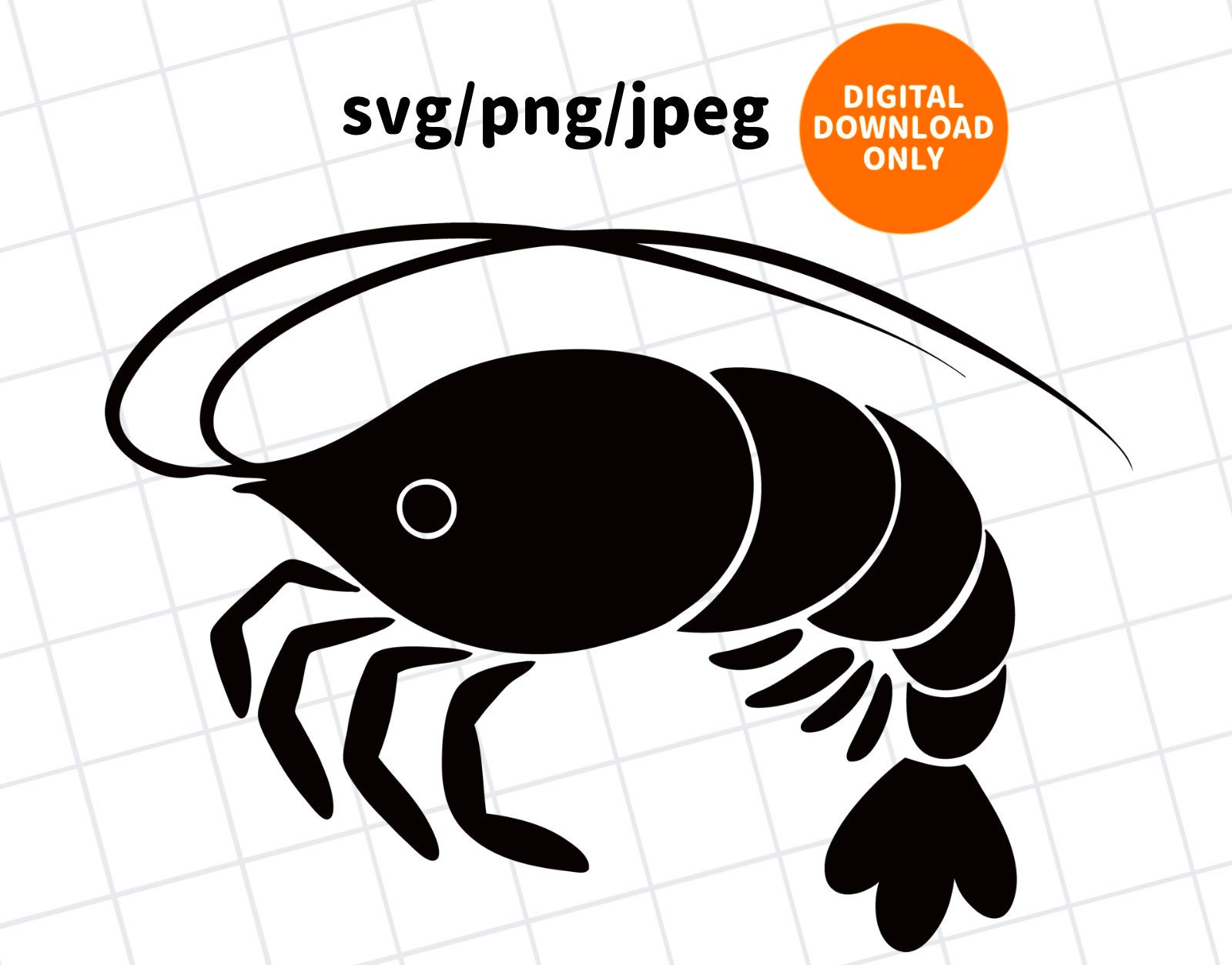 Simple Shrimp, Png Shrimp Clipart,printable Digital Shrimp, Shrimp Cut ...