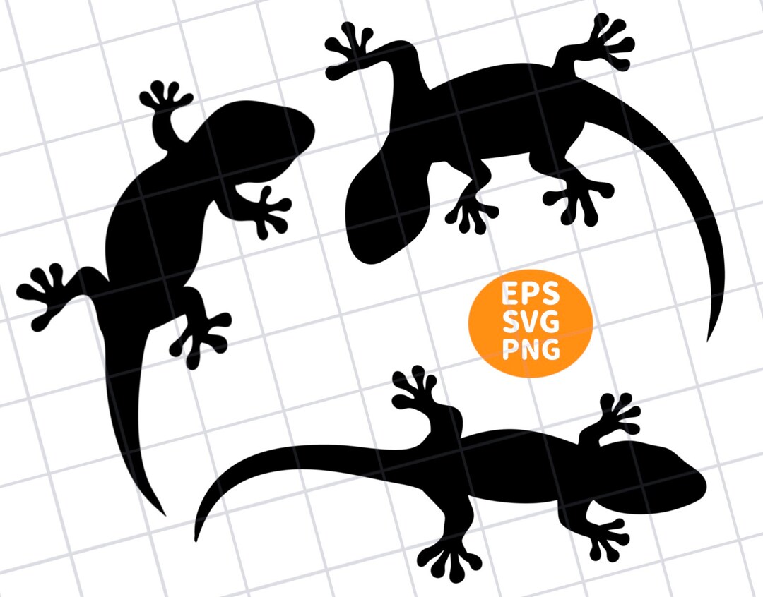 Gecko Silhouette, Simple Gecko Illustration, Gecko Svg,gecko Png, Gecko ...