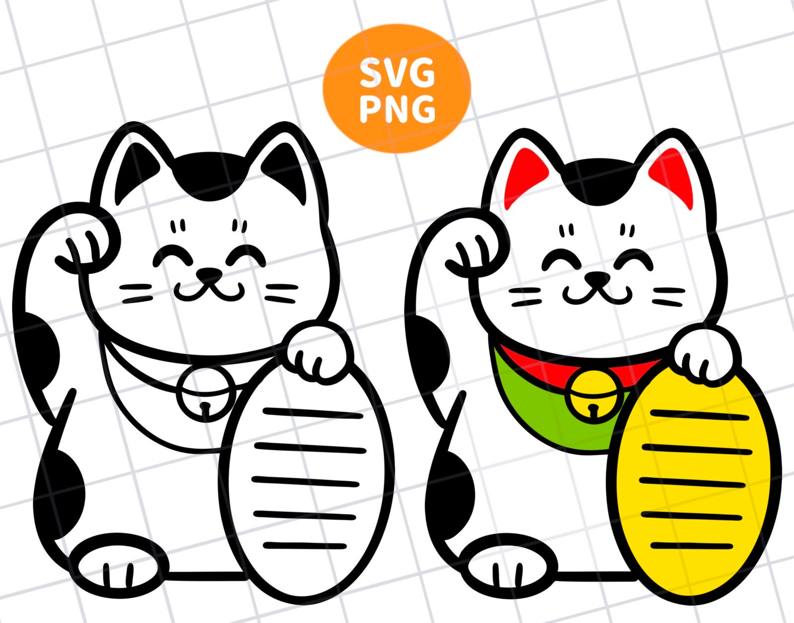 Beckoning Cat Digital Clipart, Beckoning Cat Svg,beckoning Cat Png ...