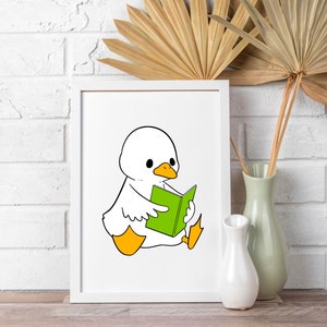 Reading Duckling,book Duck,book Lover,reading,duck Illustration,cute ...