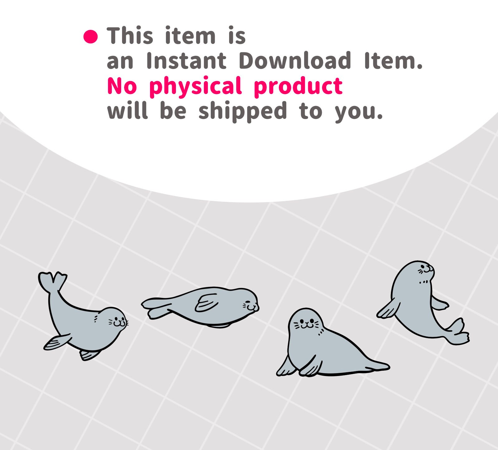 Cute Seal Digital Clipart, Seal Illustration, Seal Svg, Seal Png, Seal ...