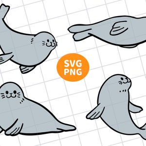 Cute Seal Digital Clipart, Seal Illustration, Seal Svg, Seal Png, Seal ...