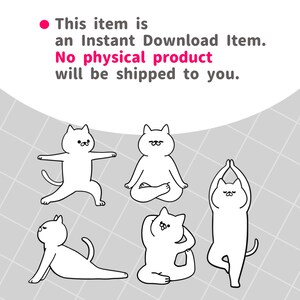 Yoga Cat Illustration,yoga Animal,yoga Png,yoga Svg,kawaii Yoga Cat ...