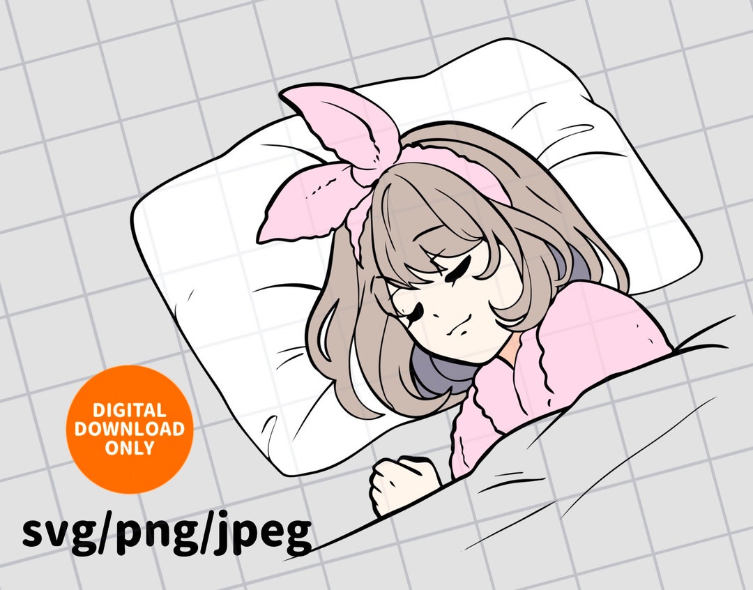 Anime Girl Clipart, Sleeping Cute Girl, Svg, Png, Printable, Digital ...