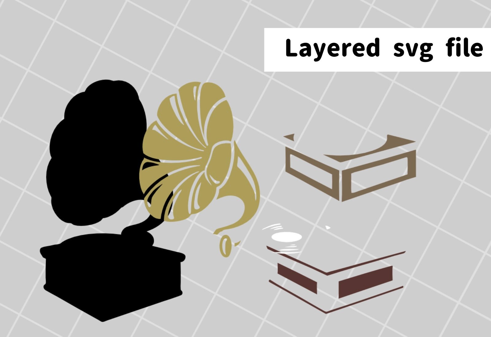 Retro Record Player Svg Png, Vintage Record Player Clipart, Digital ...