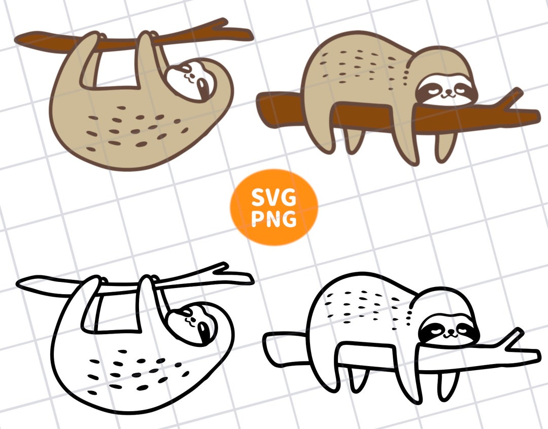 Sloth Illustration,digital Sloth Drawing,sloth Svg,sloth Png,sloth ...