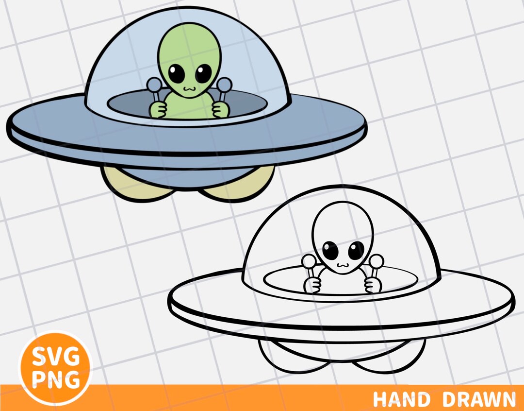 Ufo Alien Digital Clipart, Alien Svg, Alien Png, Ufo Svg, Ufo Png, Ufo ...