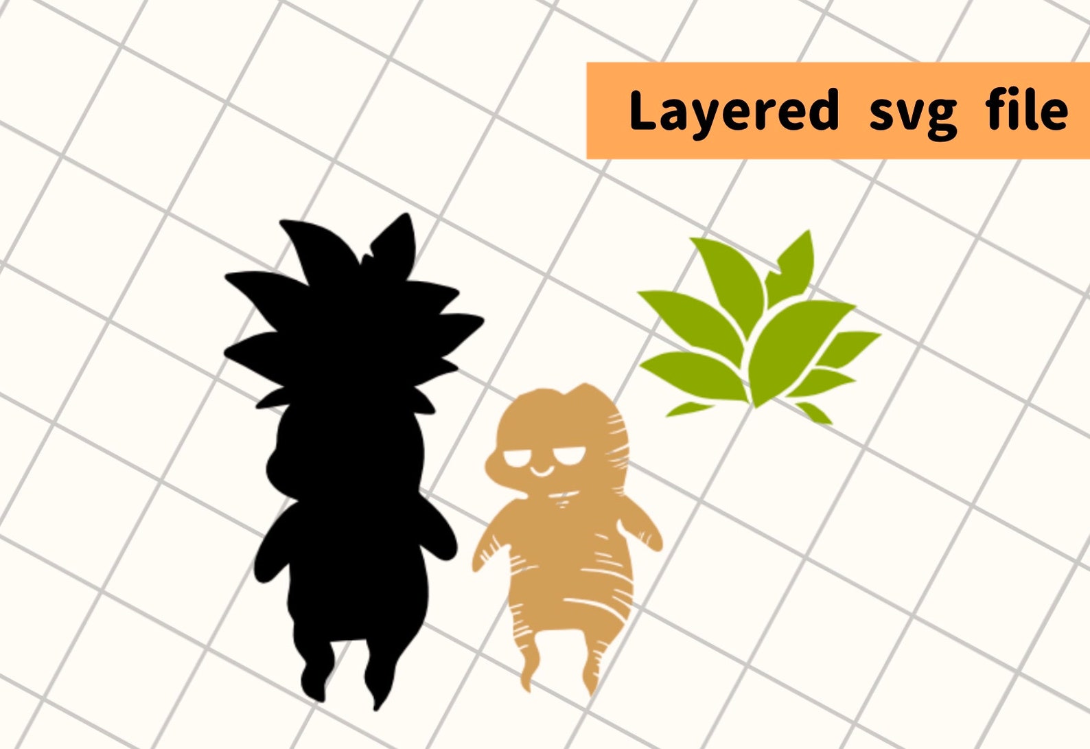 Cute Mandrake Digital Clipart, Baby Mandrake Illustration, Kawaii ...