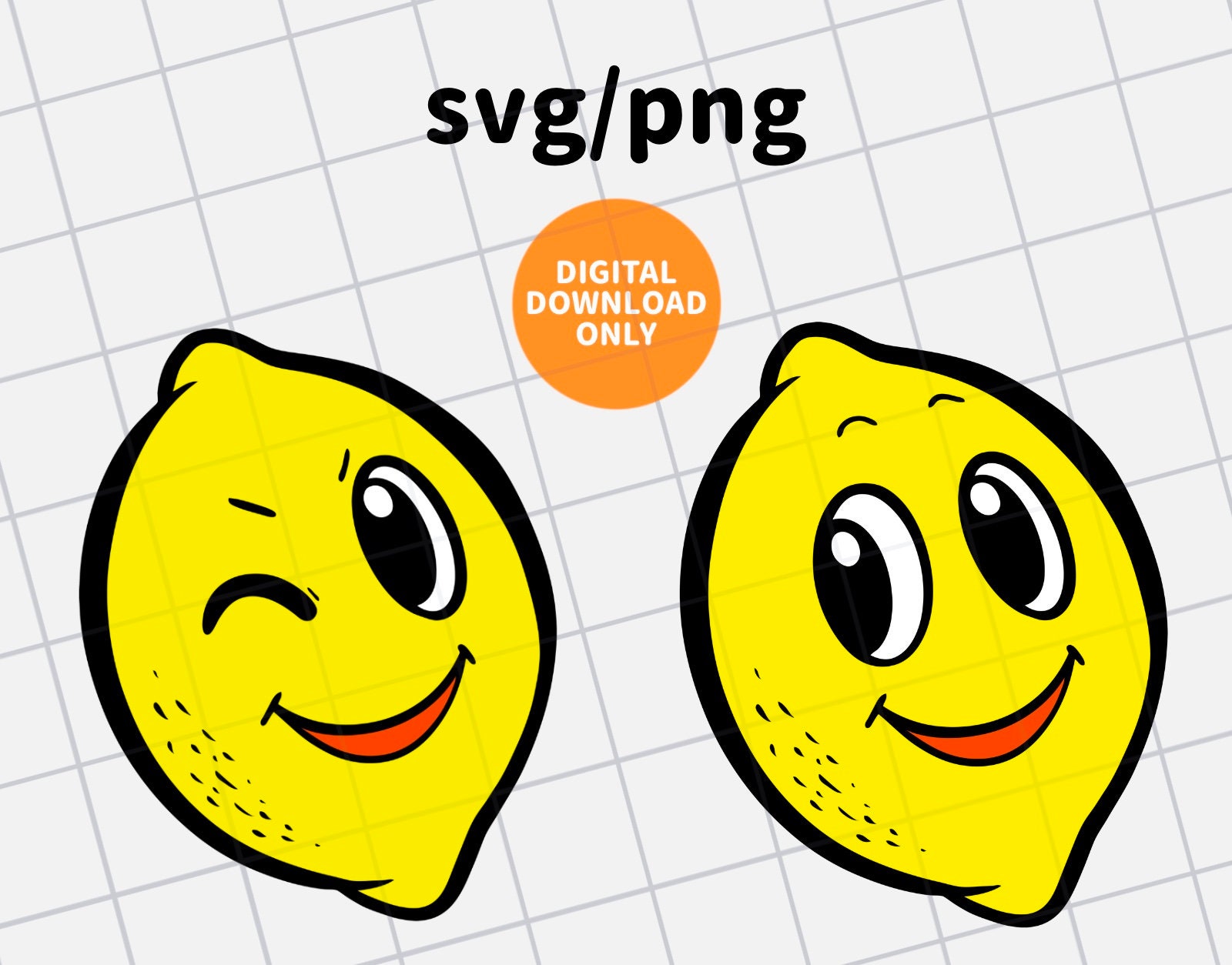 Cartoon Lemons With Faces