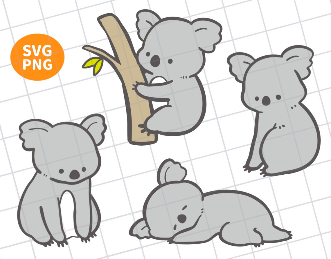 Cute Koala Digital Clipart, Koala Svg, Koala Png, Koala Bundle ...