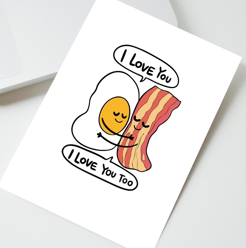 Bacon and Egg Clipart, Instant Download Bacon Egg, Kawaii Bacon Egg, I ...