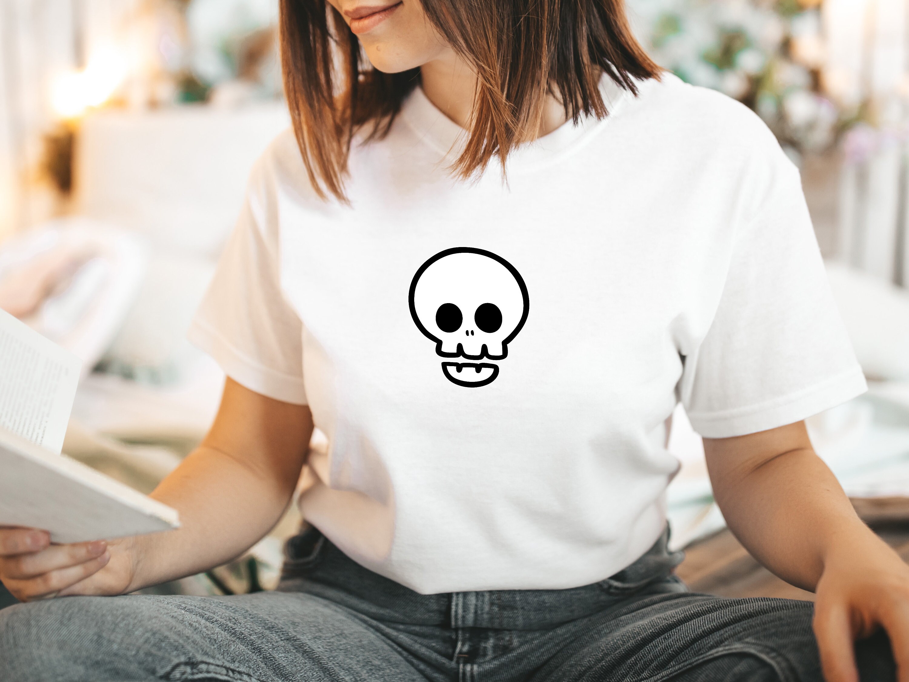 Cute Skulls Digital Clip Art, Skull Svg, Skull Png, Kawaii Skull, Skull ...