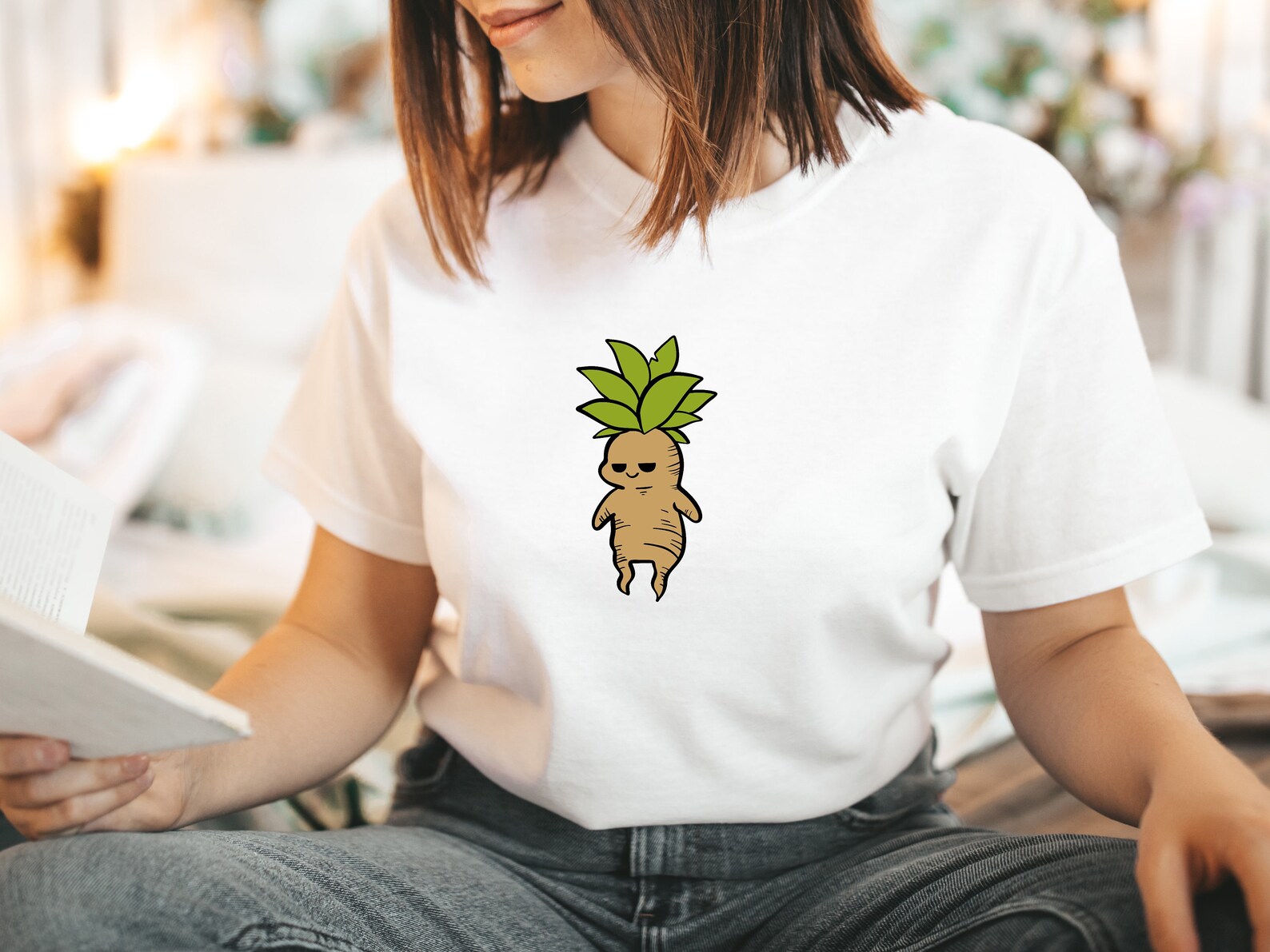 Cute Mandrake Digital Clipart, Baby Mandrake Illustration, Kawaii ...