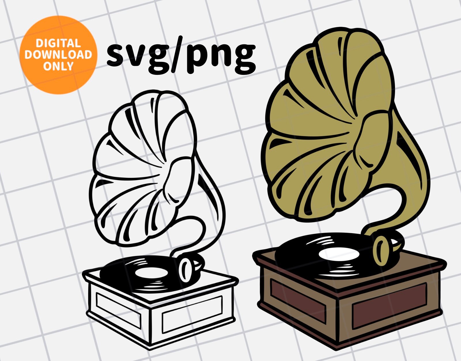 Retro Record Player Svg Png, Vintage Record Player Clipart, Digital ...