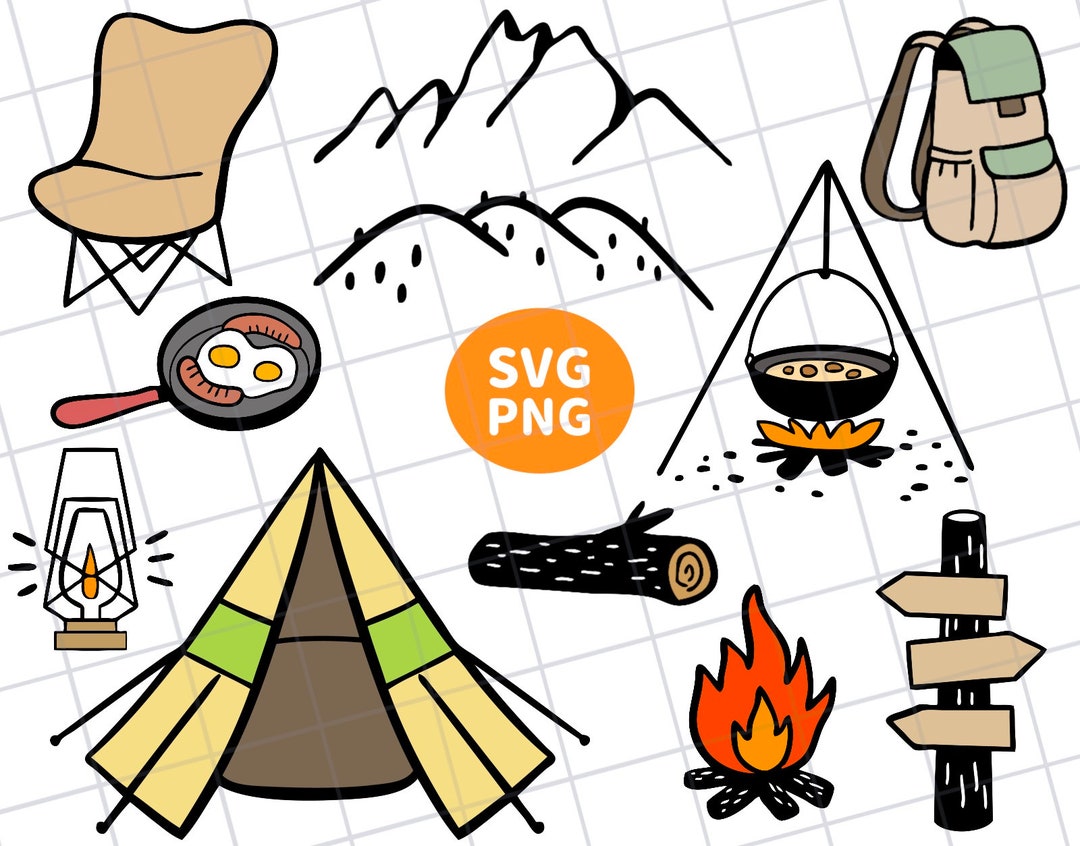 Camping Digital Bundle, Camping Svg, Camping Png, Tent,tripod,lantern ...