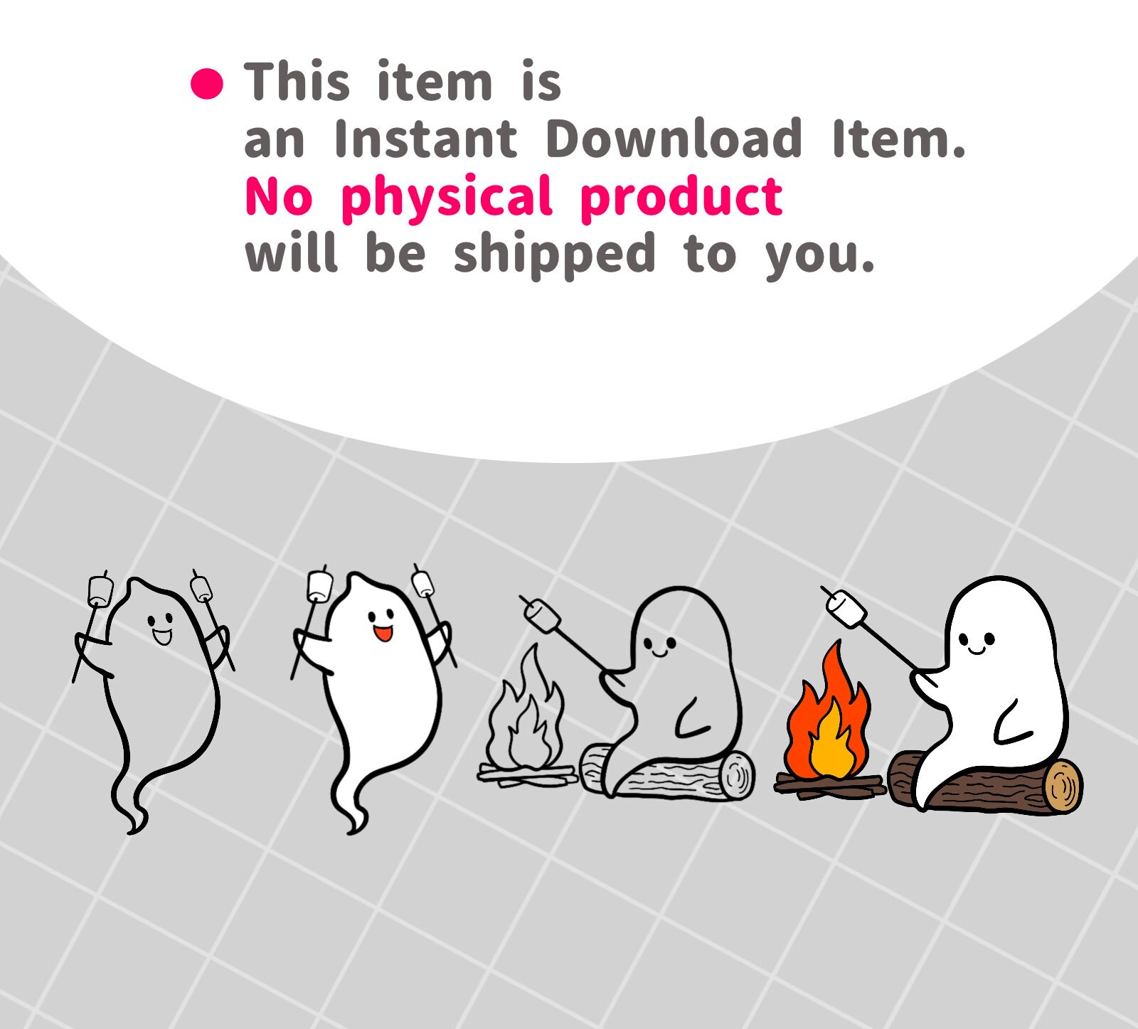 Campfire Marshmallow Ghost,ghost Svg,ghost Png,campfire Digital ...