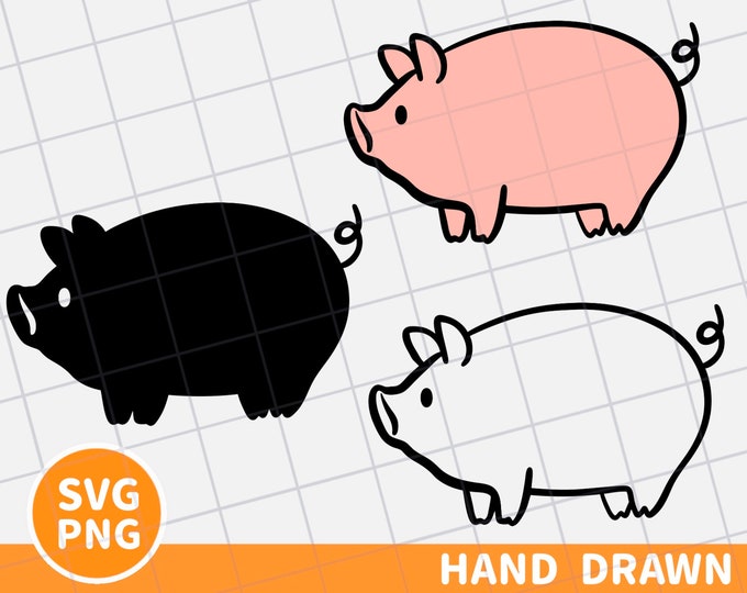 Pig Line Art Pig Clipart Pig Svg Cricut Pig Png Pig Jpg - Etsy Canada